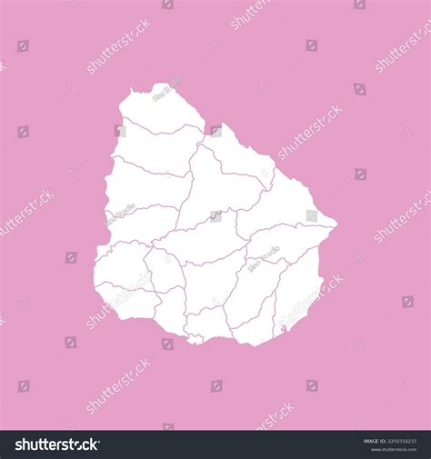 High Detailed Map Uruguay Stock Vector Royalty Free