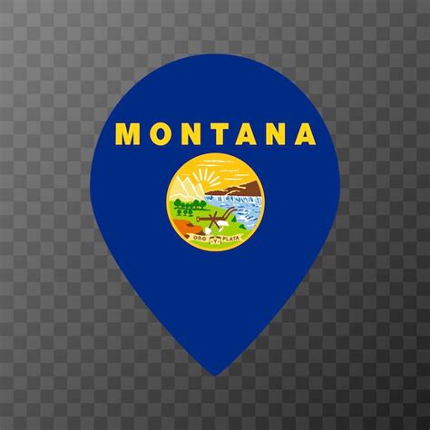 Premium Vector Map Pointer With Flag Montana State Vector Illustration