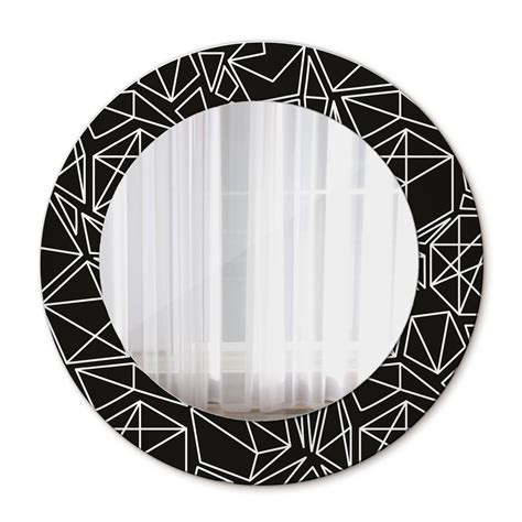 Nowoczesne Lustro Okrągłe Geometryczny wzór 50cm Tulup Sklep EMPIK
