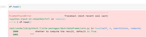 python why dask shows filenotfound error while reading stack overflow