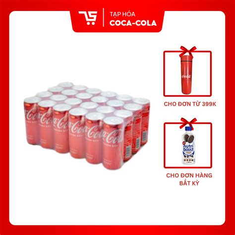 Thùng lốc 24 lon nước giải khát coca cola vị nguyên bản original lon 320ml