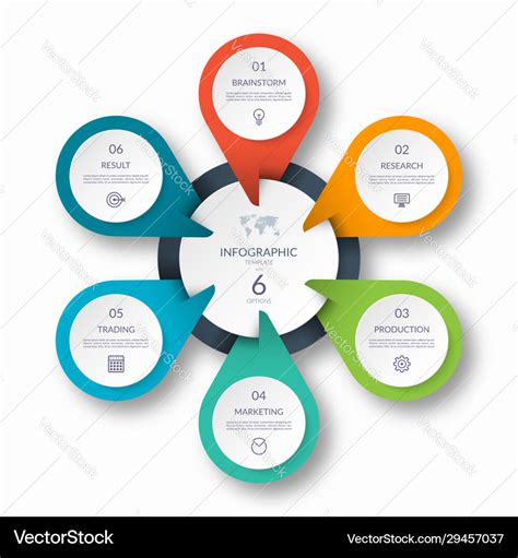 Infographic Circle Diagram Template With 6 Options