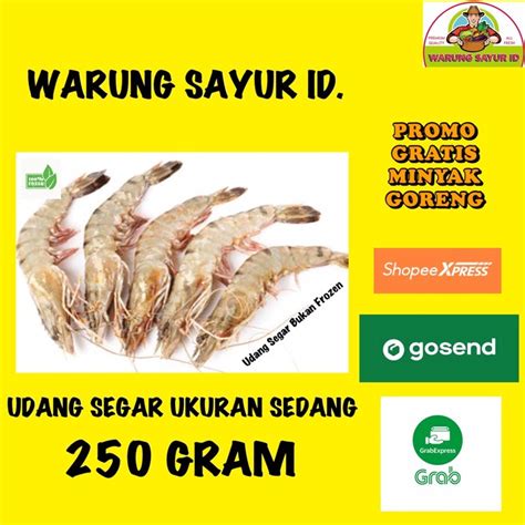 Jual UDANG SEGAR UKURAN SEDANG 250 GRAM IKAN ONLINE IKAN SEGAR
