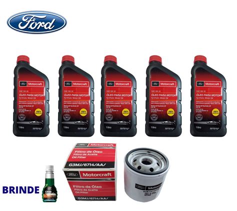 KIT TROCA DE ÓLEO E FILTRO SAE 5W30 SINTÉTICO MOTORCRAFT 5L DIRETA