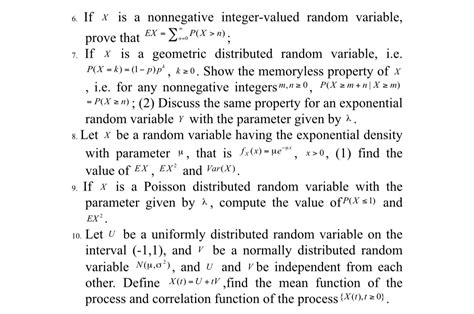 Solved 1 If X Is A Nonnegative Integer Valued Random Chegg