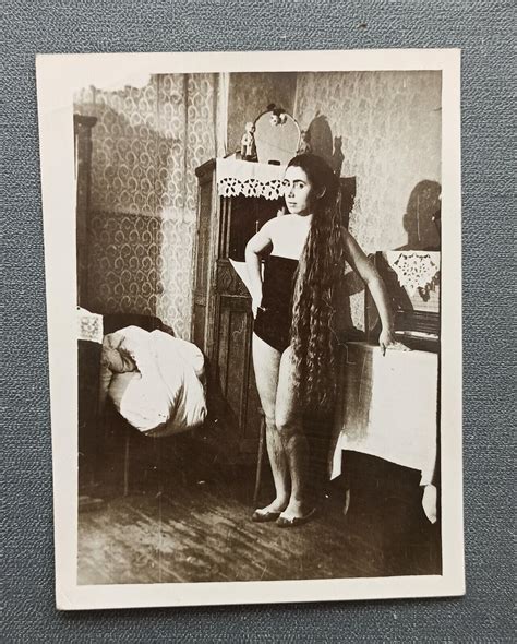 Vintage Photo Girl Long Hair Woman Swimsuit Hairy Legs Ebay