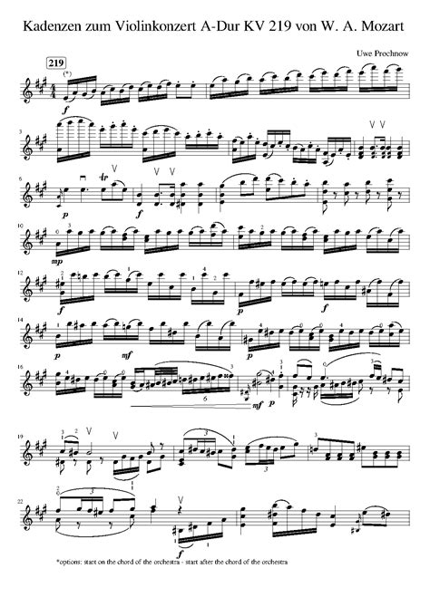 Violin Concerto No In A Major K Mozart Wolfgang Amadeus