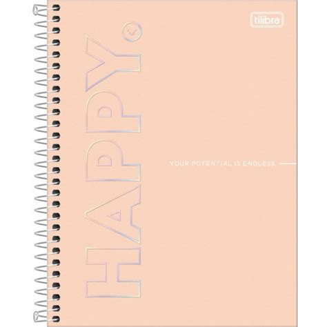 Caderno Espiral Capa Dura Colegial Mat Rias Happy Folhas Sortido
