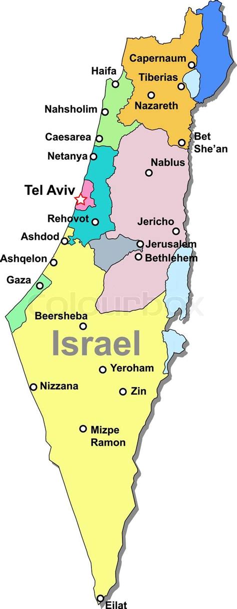 Israel Kort Stock Vektor Colourbox