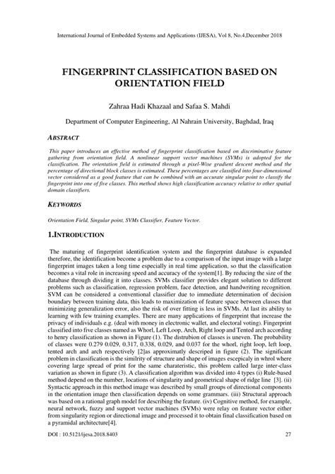pdf fingerprint classification based on orientation field