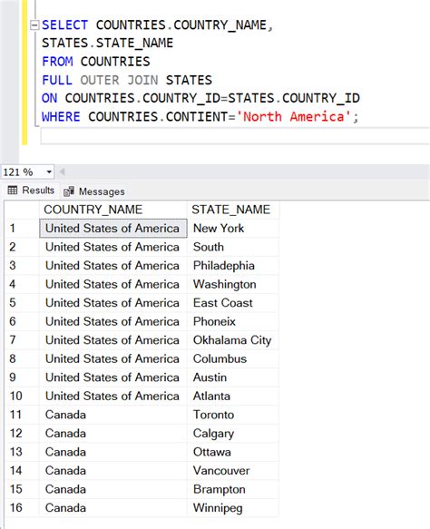 sql server full outer join with where clause