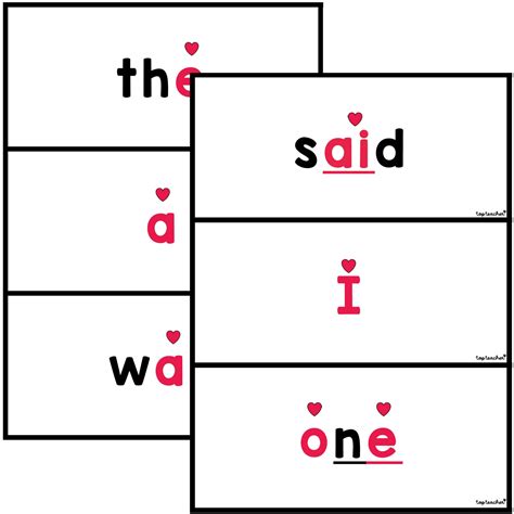 Heart Words Flash Cards STATE FONTS Top Teacher