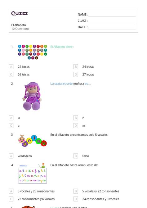 Orden Alfabetico Hojas De Trabajo Para Grado En Quizizz Gratis