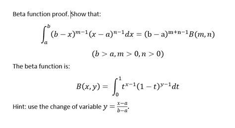 proof of beta function