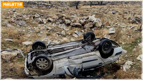 Kontrolden çıkan otomobil takla attı 2 yaralı Malatya Haber