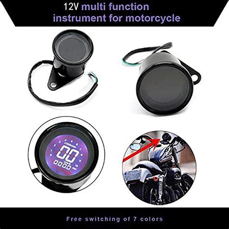 Retroiluminación universal digital de 12 V velocímetro de motocicleta