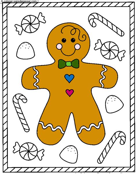 Coloriage Petit Bonhomme de pain d épices Sans Dépasser