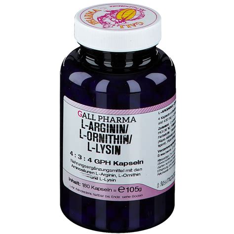 GALL PHARMA L Arginine L Ornithine L Lysine 4 3 4 GPH Shop Apotheke Ch