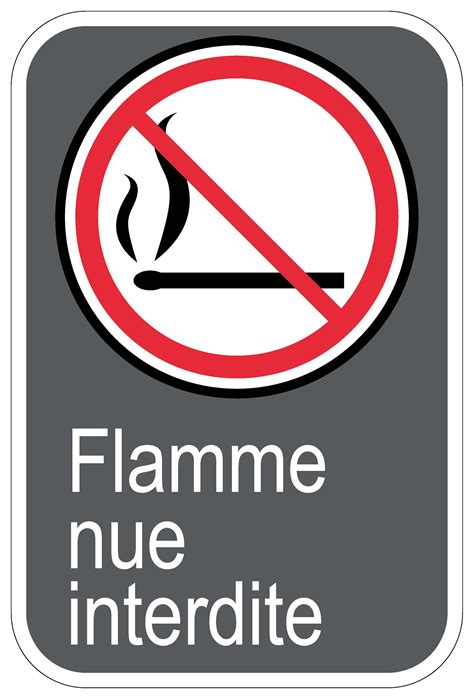 Panneaux NORME CSA Flamme Nue Interdite Signel Services
