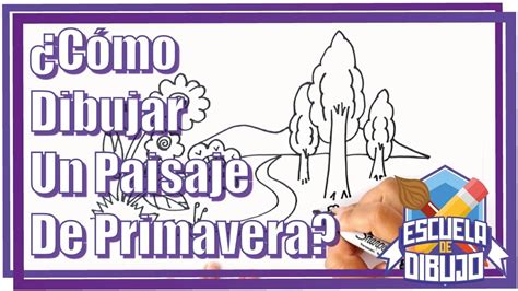 Cómo dibujar un Paisaje de Primavera Dibujo de Paisaje de