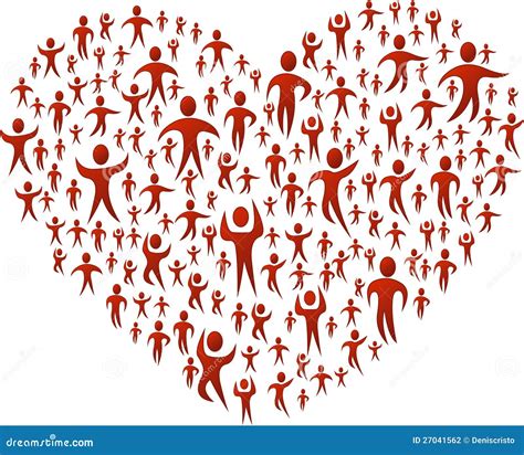 People Forming A Big Heart Stock Vector Illustration Of Blood 27041562