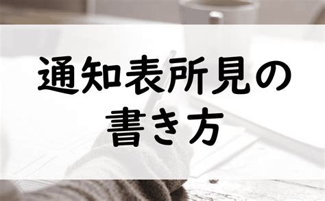 通知表の総合所見欄の書き方 小松の教育