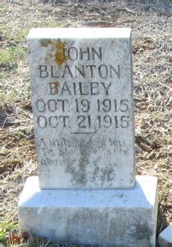 John Blanton Bailey Memorial Find A Grave