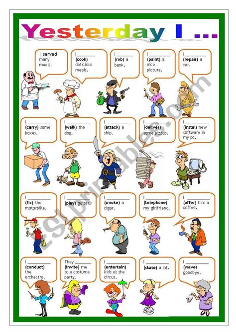 Simple Past Of Regular Verbs 11 06 10 ESL Worksheet By