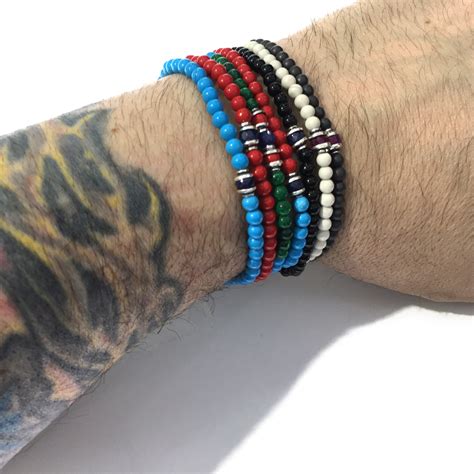Hematite Ruby Men S Beaded Bracelet Men S Bracelets Lazaro SoHo