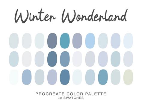 Winter Wonderland Procreate Color Palette Ipad Procreate Illustration