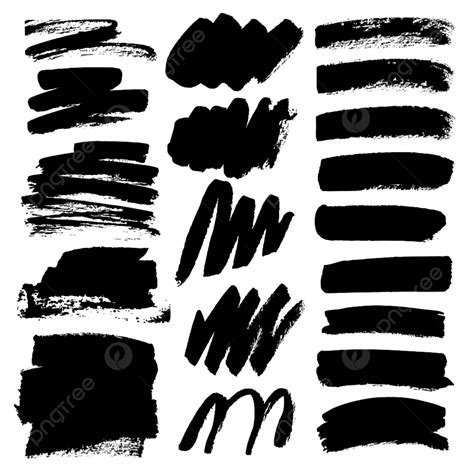 Brush Stroke Set Vector Hd PNG Images Set Of Brush Stroke