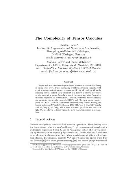 pdf the complexity of tensor calculus