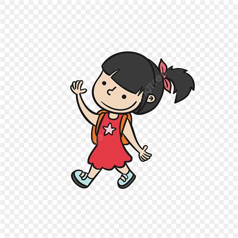 Niña Dibujada A Mano Dibujos Animados Niña Animada Niña Linda PNG