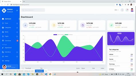 Django Responsive Admin Dashboard Template Working Demo Youtube