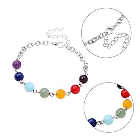 7 Chakra Beaded Yoga Reiki Healing Balance Bracelet Charm Buddha Head