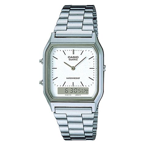 Casio AQ 230A 7DH Silver Stainless Steel Youth Analog Digital Watch