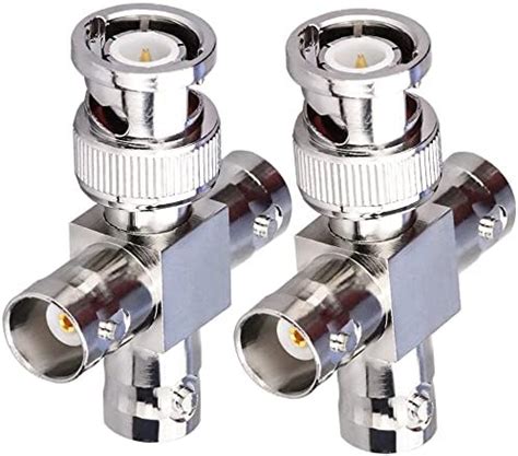 TUOLNK 2er Pack BNC Stecker Auf 3 Buchse T Typ HF Koaxialstecker 4 Wege