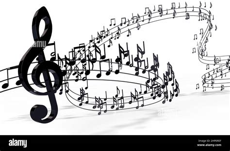 3d ilustración de notas musicales y signos musicales de partituras