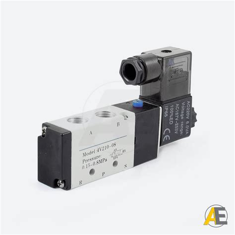 Válvula Pneumática Simples Solenoide 5 2 Vias 1 4 24VCC Serie 2 AE