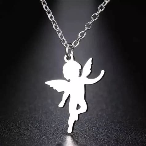 Collar De Acero Quir Rgico Dise O Ngel De La Guarda Cuotas Sin Inter S