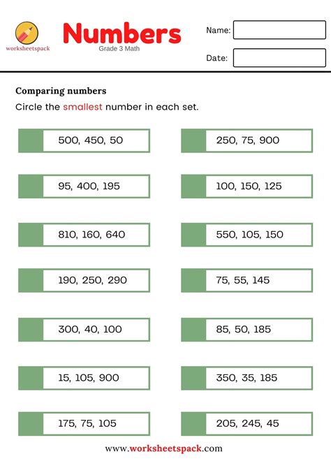 Circle The Biggest And Smallest Number Worksheet Artofit