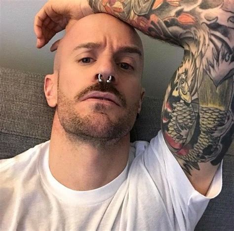 Pin By Victor On Male Septum Septum Piercing Men Bald Men With