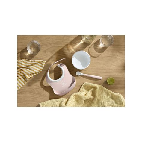 Coffret repas avec bavoir bleu pastel de Babybjorn sur allobébé