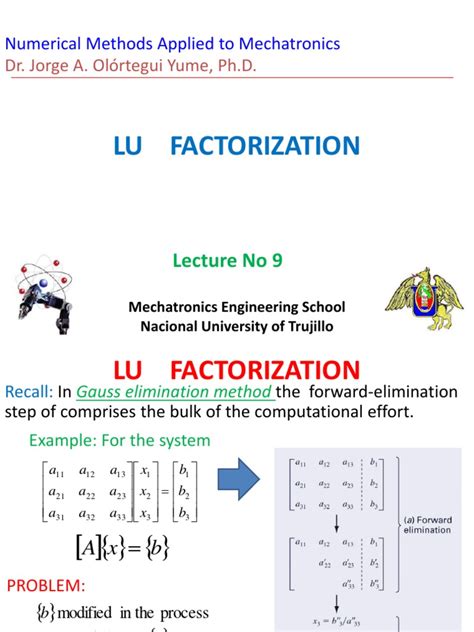lu factorization pdf algorithms mathematical relations