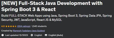 Udemy New Full Stack Java Development With Spring Boot React
