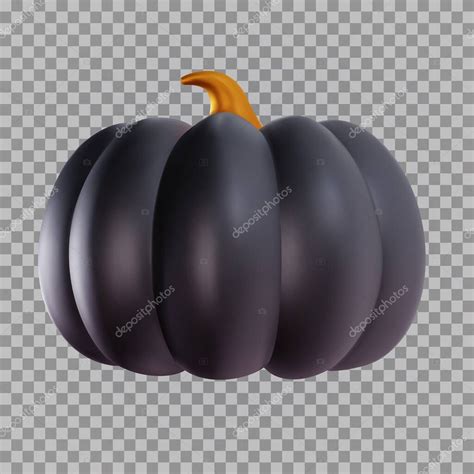 Vector Realista Calabaza Negra Aislada Sobre Fondo Transparente Lindo