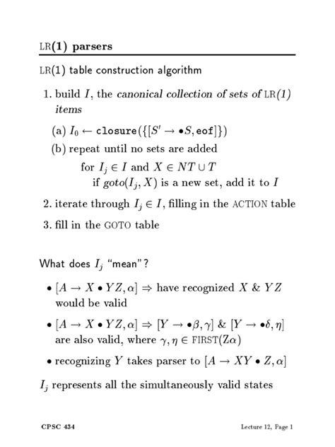 parsers 1 table construction algorithm pdf parsing formalism deductive