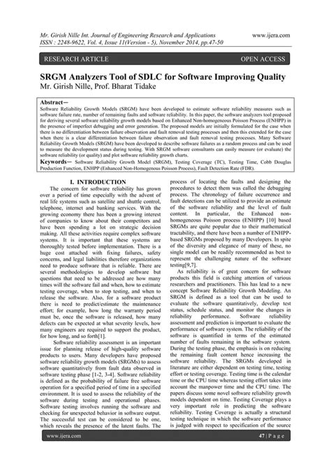 Srgm Analyzers Tool Of Sdlc For Software Improving Quality Pdf