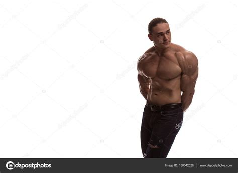 Nackter Oberkörper männlicher Bodybuilder Athlet Stockfoto Kozlik