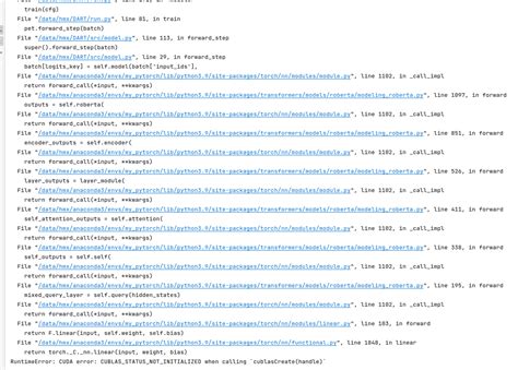 runtimeerror cuda error cublas status alloc failed when calling `cublascreate handle ` · issue